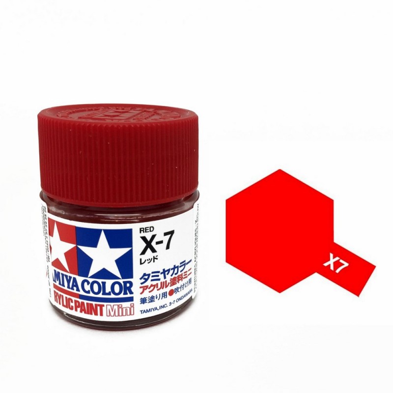 Peinture rouge brillant X7 Tamiya 81507 10ml pour modélisme