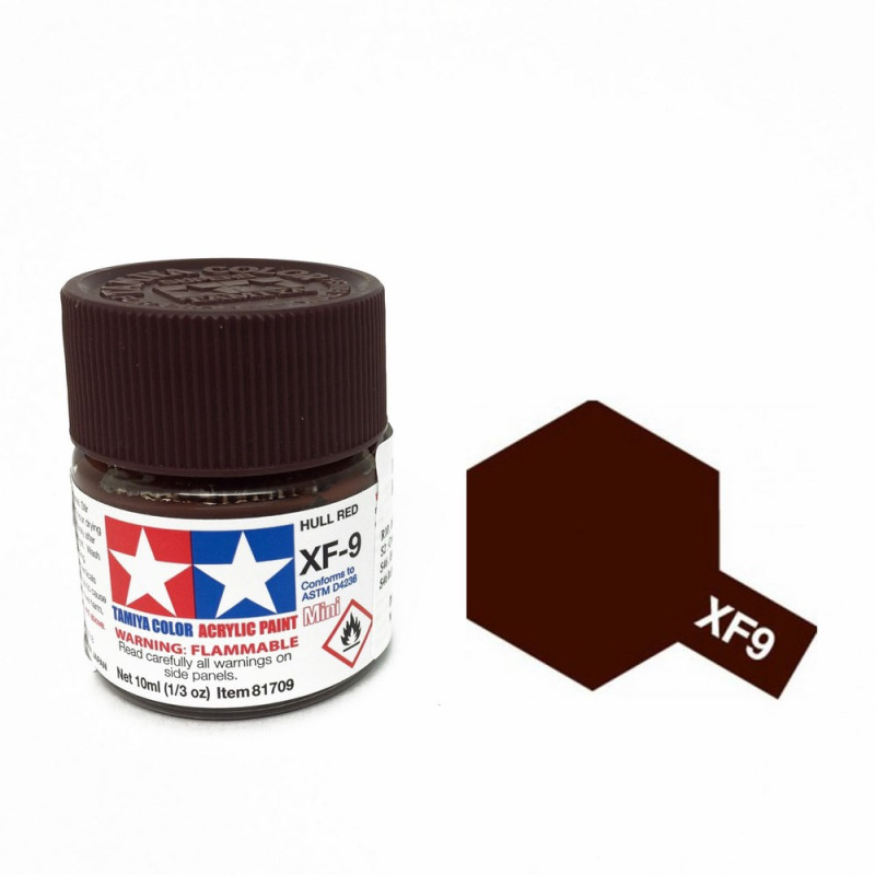Peinture rouge sombre mat XF9 Tamiya 81709 10ml pour modélisme