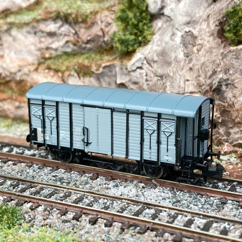 Wagon couvert K3 "gris", 2 essieux, SBB - HOBBYTRAIN H24252