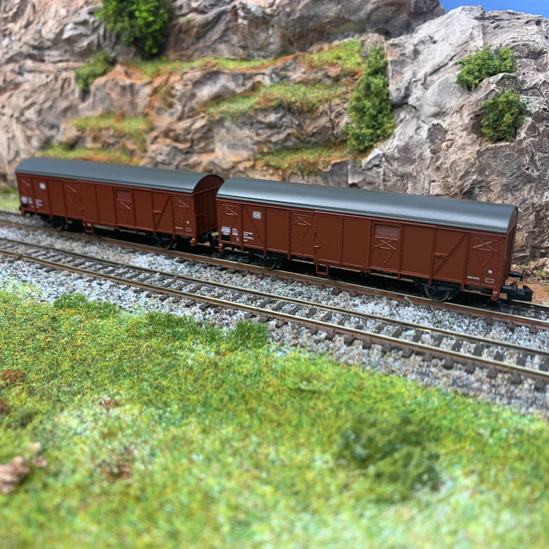 2 wagons couverts Gbs, DR, Ep IV - FLEISCHMANN 831515