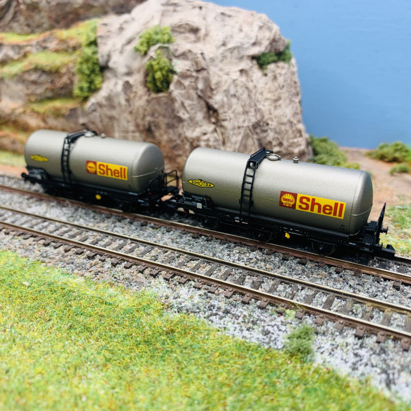2 wagons citerne à 3 essieux, "SHELL", Sncf, Ep IV - ARNOLD HN6609 - N ...