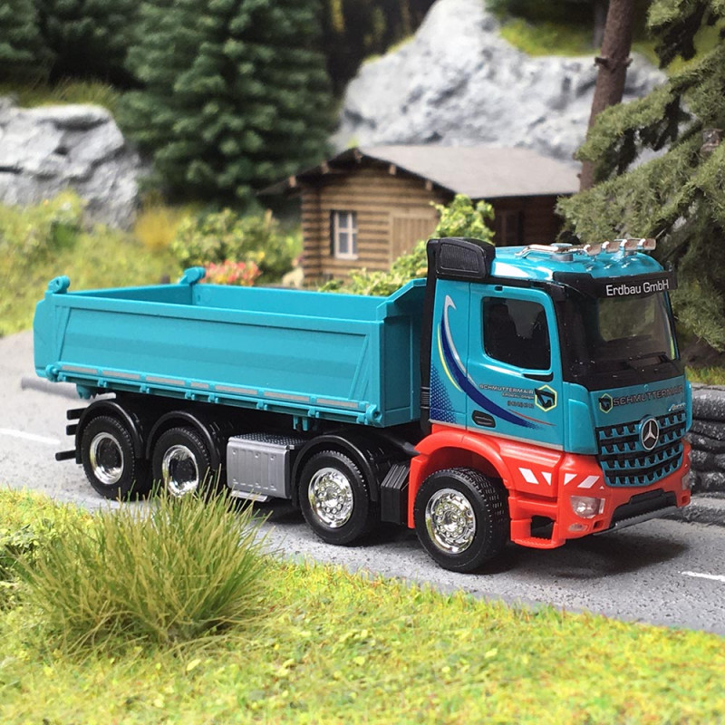 Mercedes Benz Arocs M tri-benne, 4 essieux, Bleu turquoise - Herpa ...