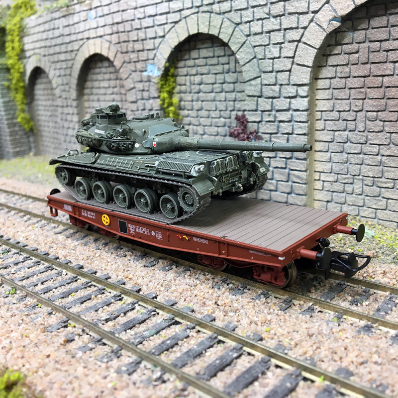 Wagon SNCF + Char AMX 30 "LANGUEDOC" - REE MODELES WBA031 - HO 1/87