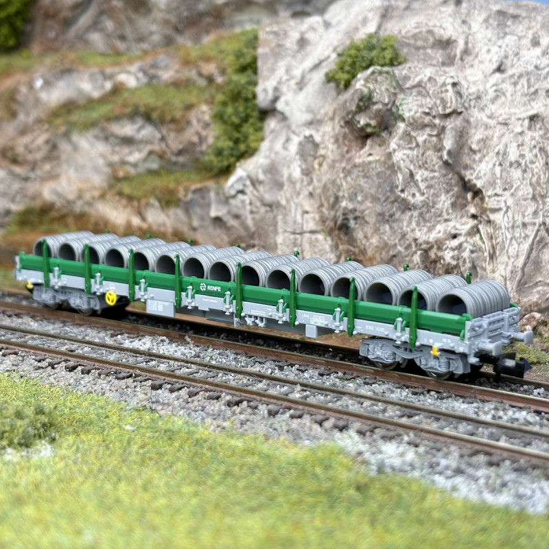 Wagon plat à ranchers pivotants type Res, Renfe - FLEISCHMANN 6660100