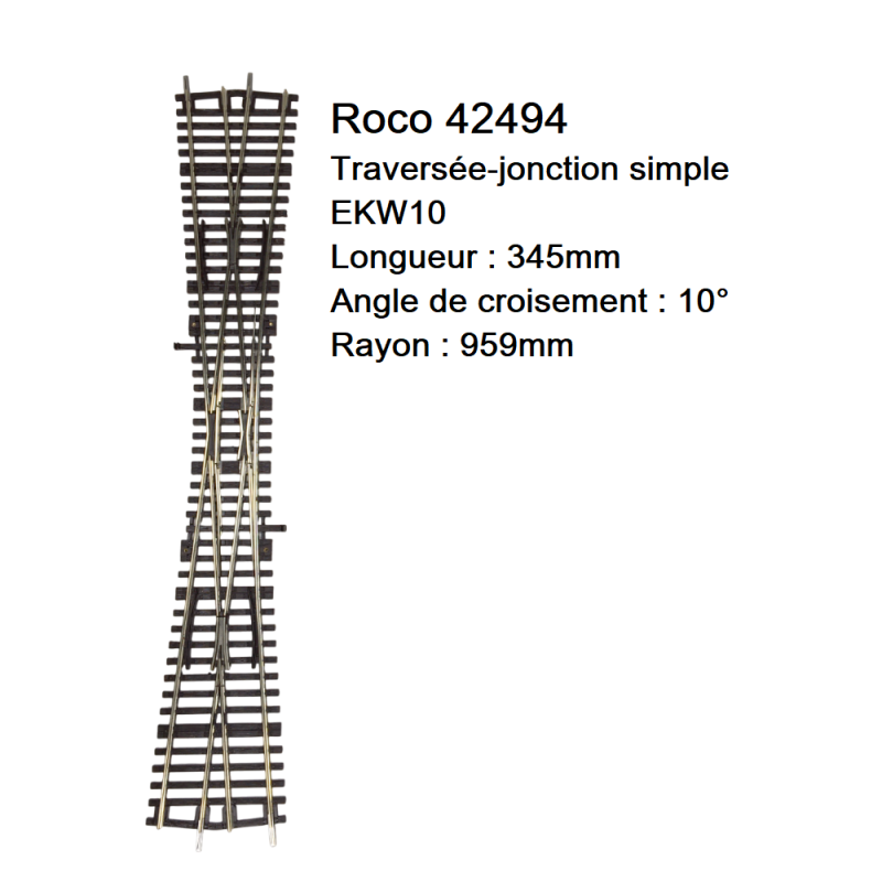 Traversée jonction simple EKW10 - ROCO 42494 - HO 1/87