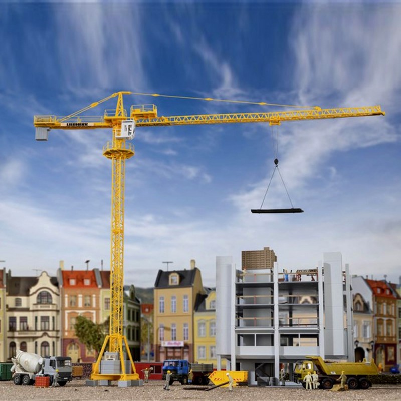 Grue de chantier fixe Liebherr HO KIBRI 10202 diorama neuf KIBRI