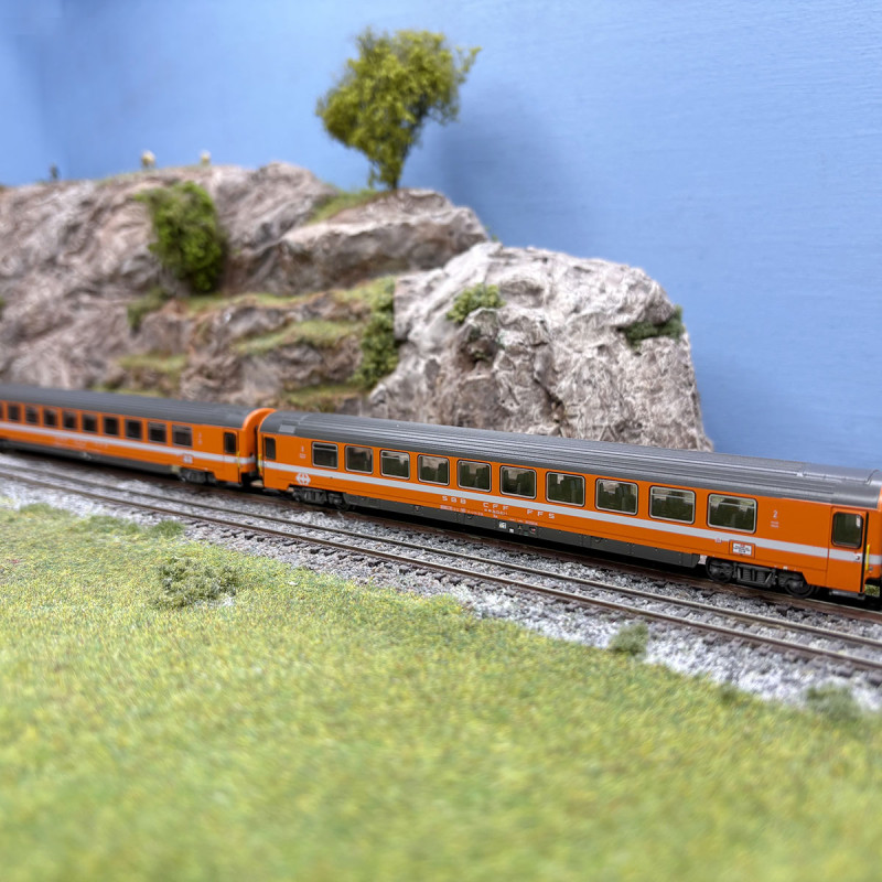 2 voitures Bpm, 2CL, (UIC Z1), SBB CFF FFS - Hobbytrain H25501