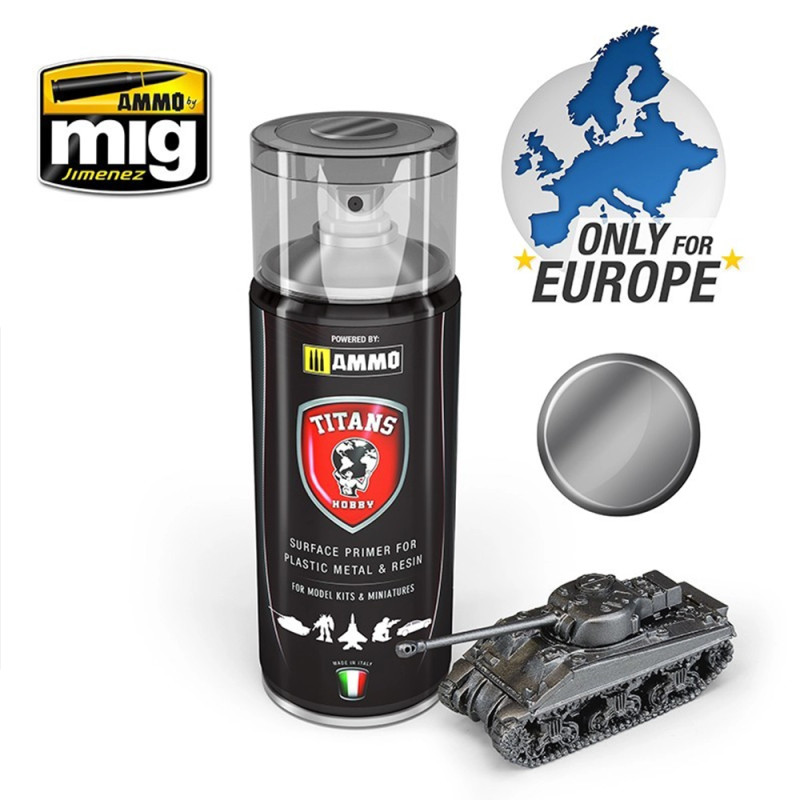 Apprêt Gun Métal - Spray Titans Hobby 400ml - AMMO TTH117