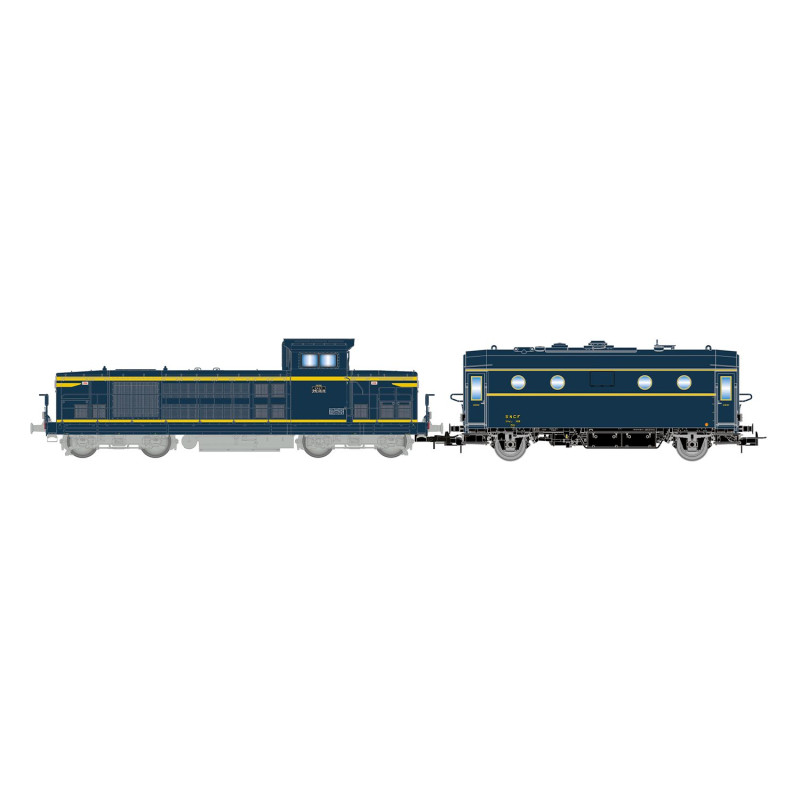 Locomotive diesel 040 DG 18 avec fourgon chaudière, Sncf - Jouef HJ2473