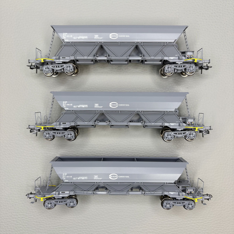 Coffret de 3 wagons trémies EX Type 1 « EURO CARGO RAIL », ECR - REE ...