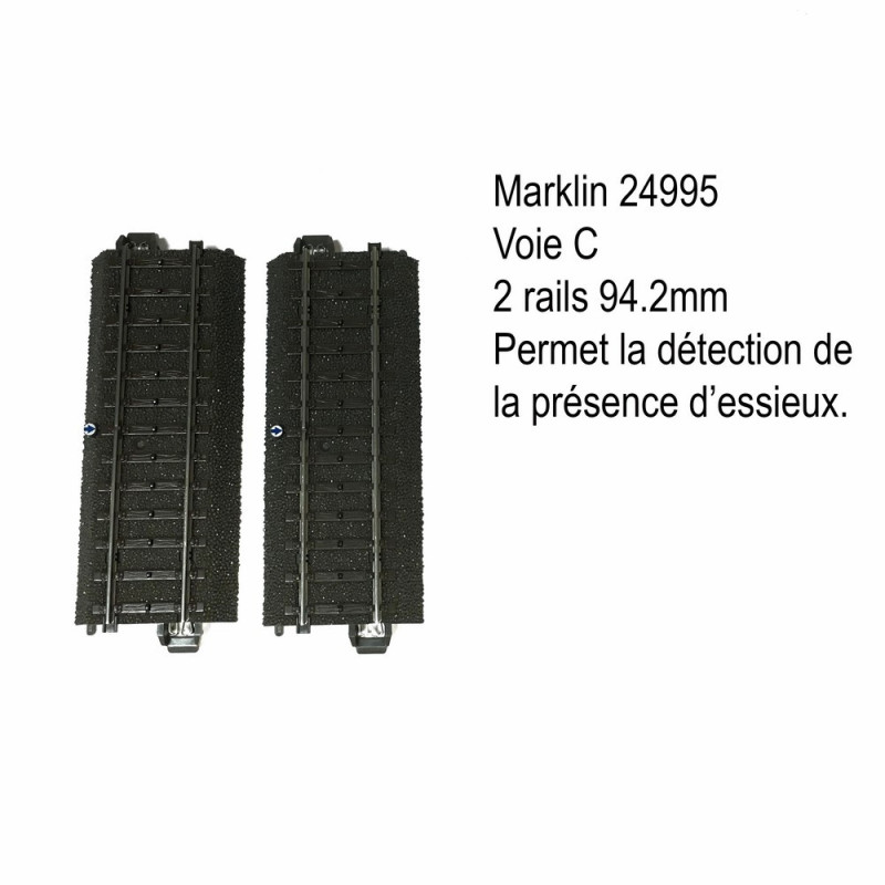 Rail Marklin voie type C système 3 rails en HO