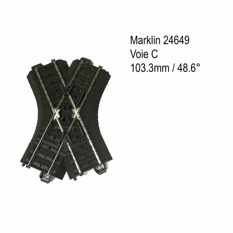 Rail Marklin voie type C système 3 rails en HO