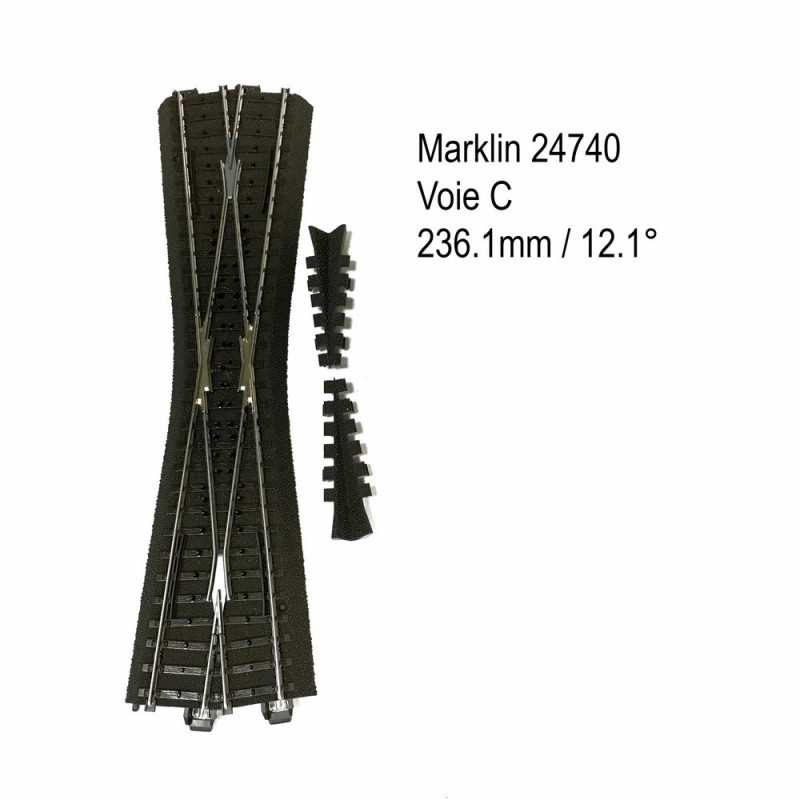 Rail Marklin voie type C système 3 rails en HO