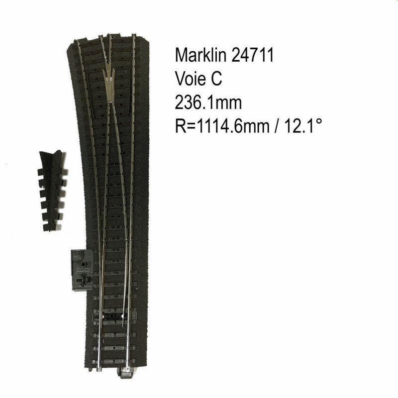 Rail Marklin voie type C système 3 rails en HO