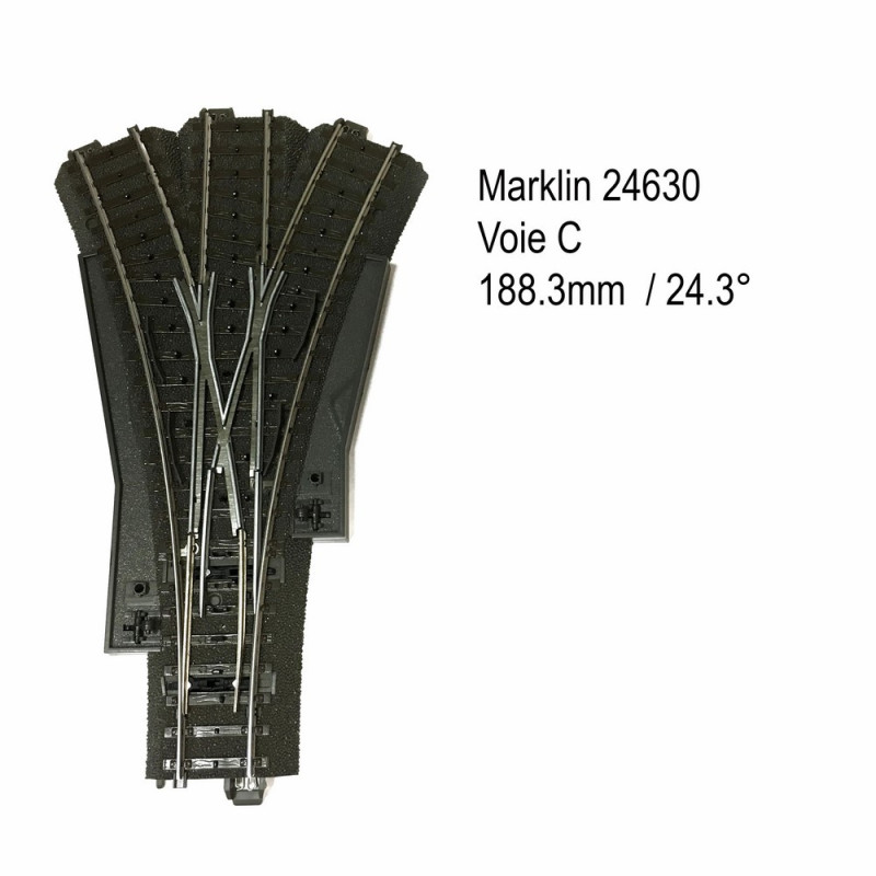 Rail Marklin voie type C système 3 rails en HO