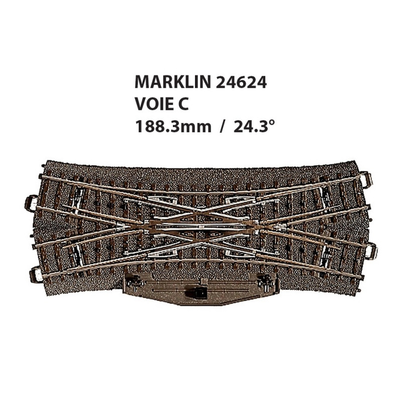 Rail Marklin voie type C système 3 rails en HO