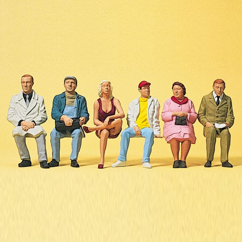 6 Voyageurs assis G Preiser 45154 modélisme