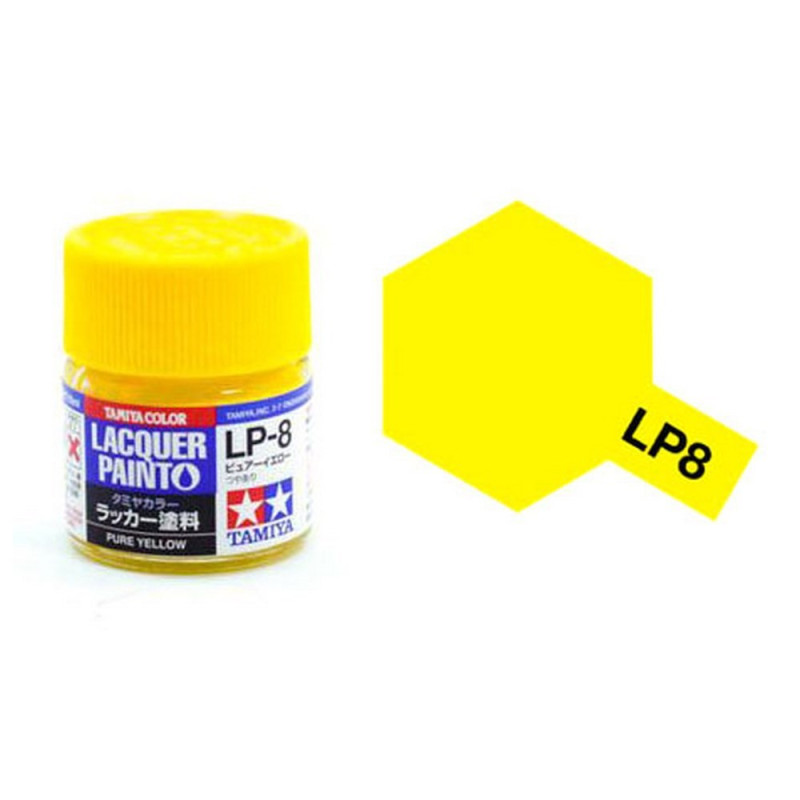 Jaune pur brillant pot de 10ml-TAMIYA LP8 modelisme