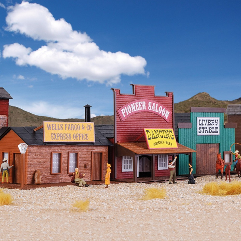 Ensemble de bâtiments Western-HO 1/87-KIBRI 38506 diorama modélisme