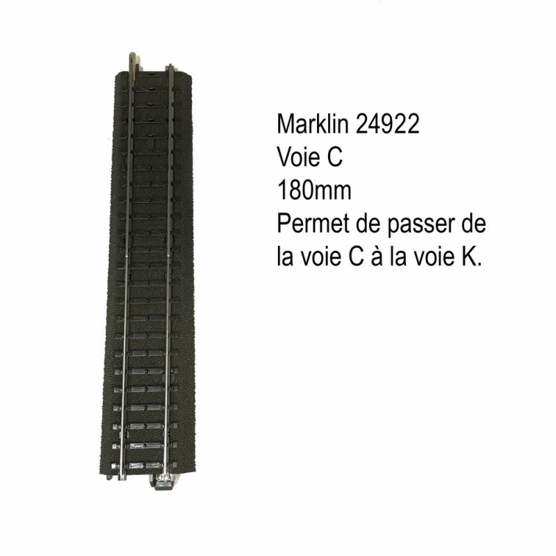 Rail Marklin voie type C système 3 rails en HO